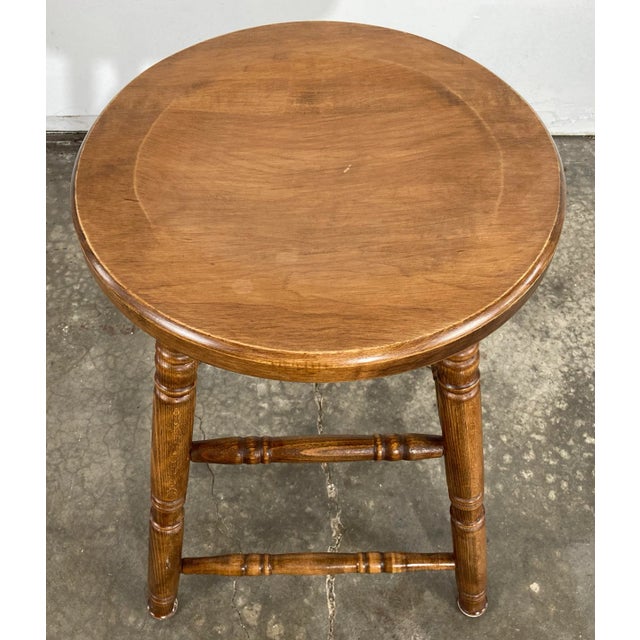 Vintage Tall Turned Wood Stool | Chairish