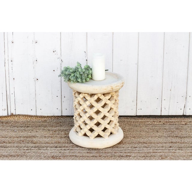 Rustic Bleached African Spider Stool | Chairish