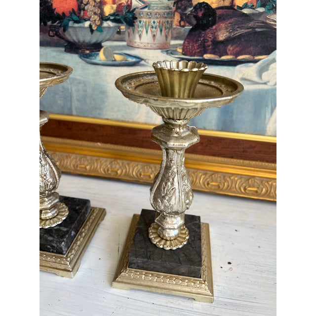 1970s Vintage Short Candlestick Holders- a Pair | Chairish