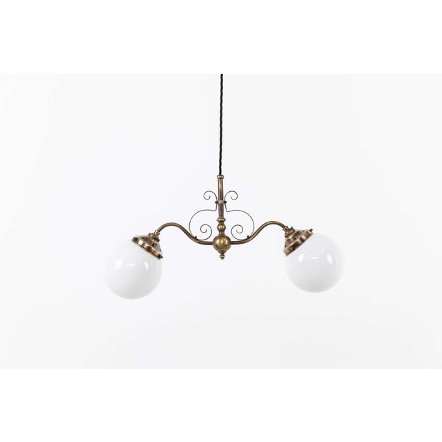 Two-Branch Brass Electrolier Pendant Light, 1920s | Chairish