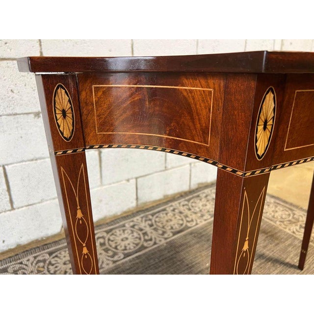 Stickley Furniture Federal Style Mahogany Inlaid Console Table. | Chairish