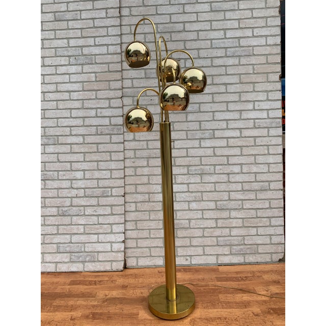 Mid Century Modern Gold Floor Lamp