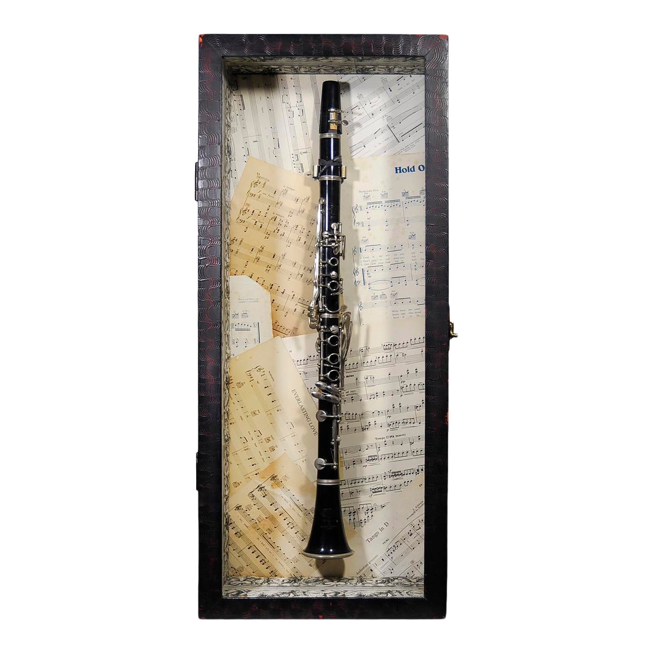 Vintage Clarinet in a Wood Shadowbox | Chairish