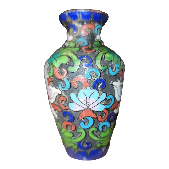 19th Century Chinese Jingfa Relief Enamelled Cloisonne Miniature Vase ...