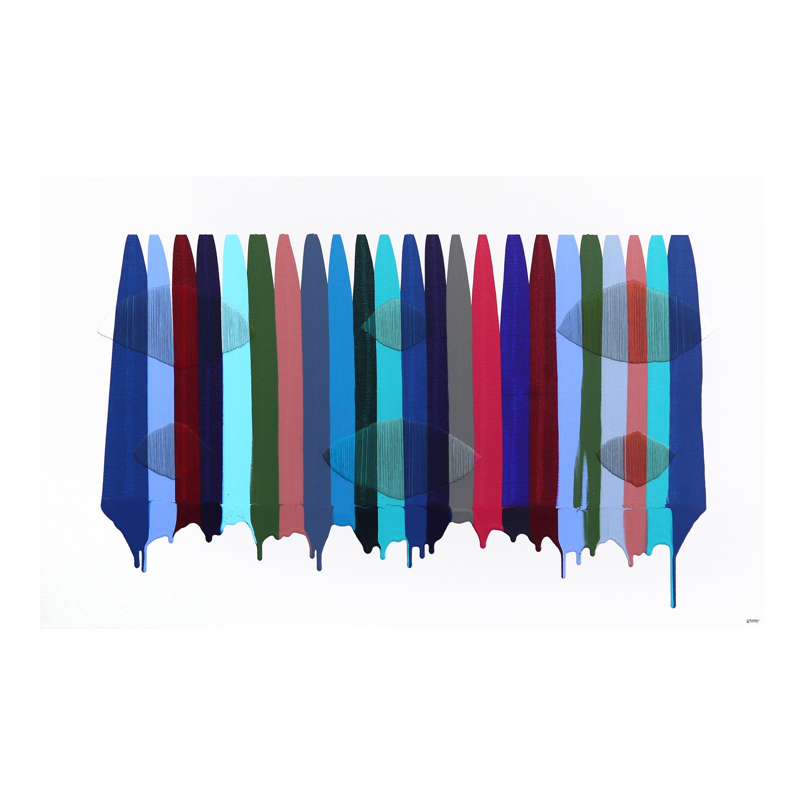 Fils I Colors DXC - Colorful Mixed Media Abstract Blue Painting on ...