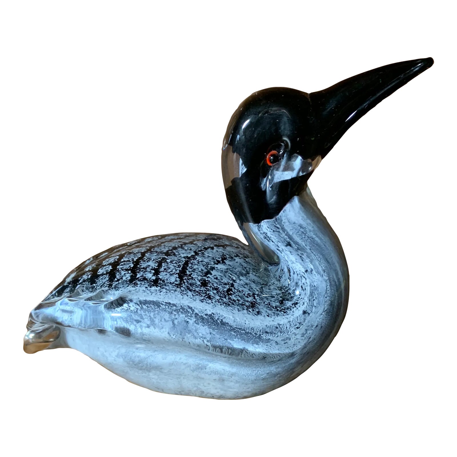 1960s Art Glass Loon | Chairish