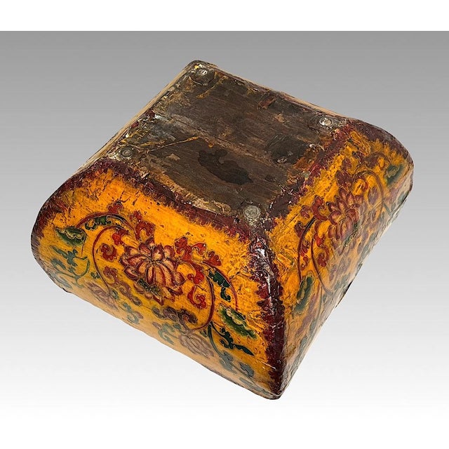 Antique Chinese Qing Dynasty Rustic Wood Rice Container, Orange Gold ...