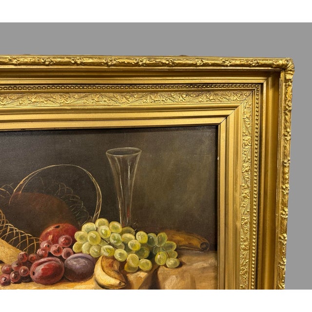 19th Century Antique Victorian Gilt Framed Still Life Oil Painting of ...