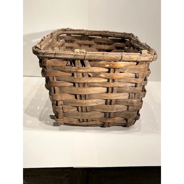 Vintage French Rectangle Harvest Basket - #160 | Chairish
