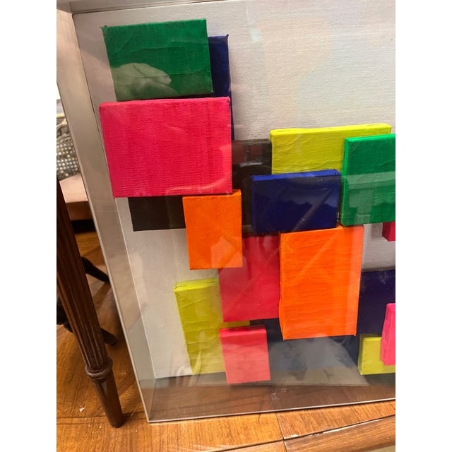1970s Geometric Colorful Modernist Shadow Box Multidimensional Collage ...