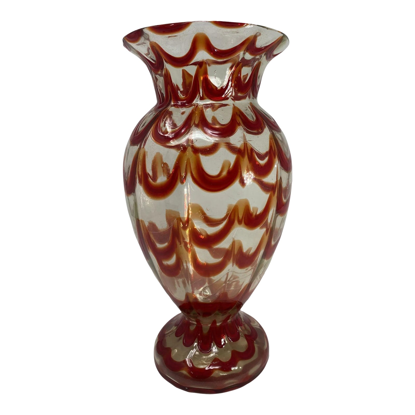 Vintage Murano Glass Vase by Seguso | Chairish