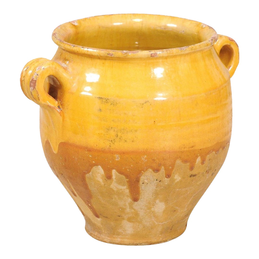 Early 20th Century Yellow Glazed French Provincial Double Pot à Confit ...