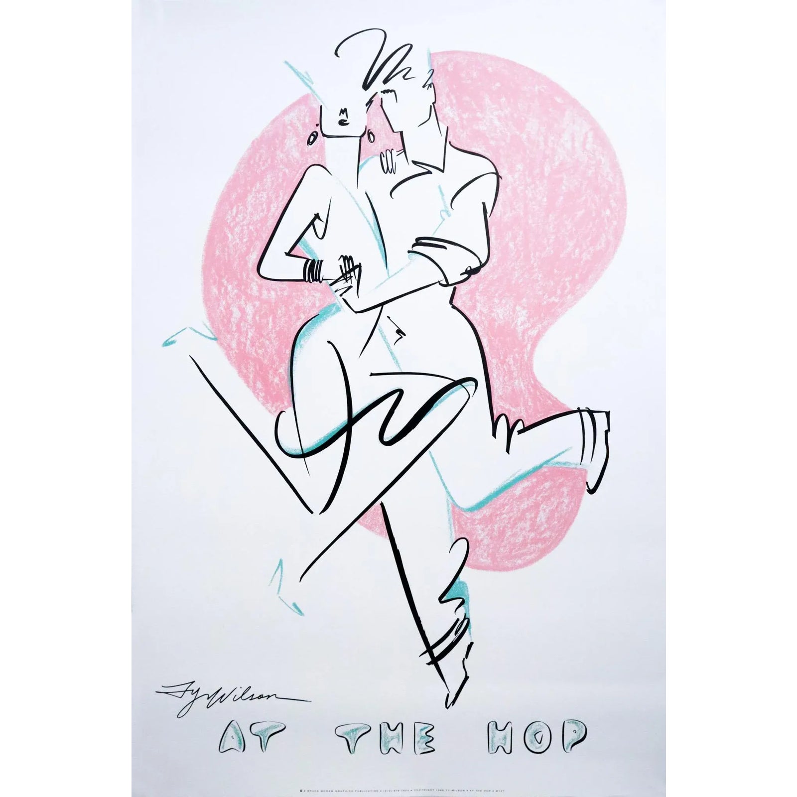 1989 American Serigraphy Dance Posters, Ty Wilson, at the Hop | Chairish
