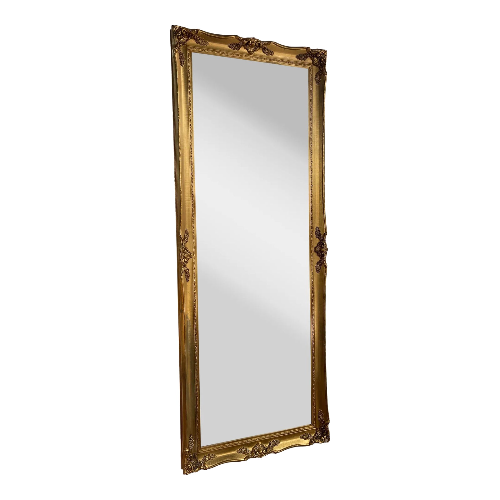 1970s Vintage Gold Gilded Mirror | Chairish
