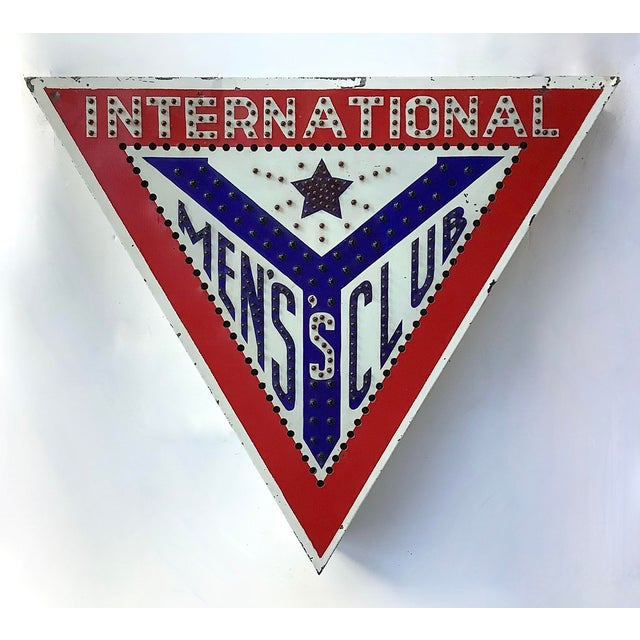 1940s International Men's Club Sign | Chairish