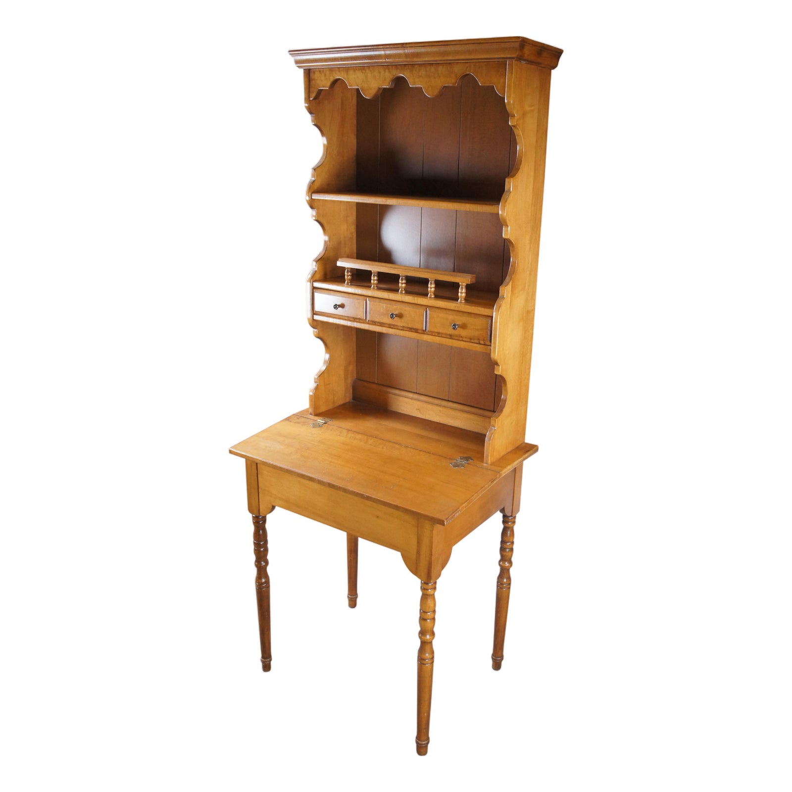 Vintage Early American Style Petite Maple Lift Top Secretary Desk ...