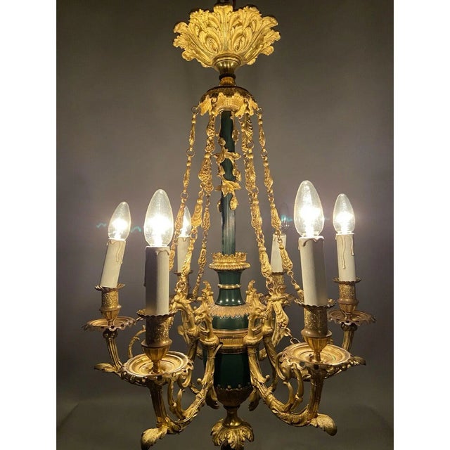 1880's French Louis XVI Bronze Chandelier | Chairish
