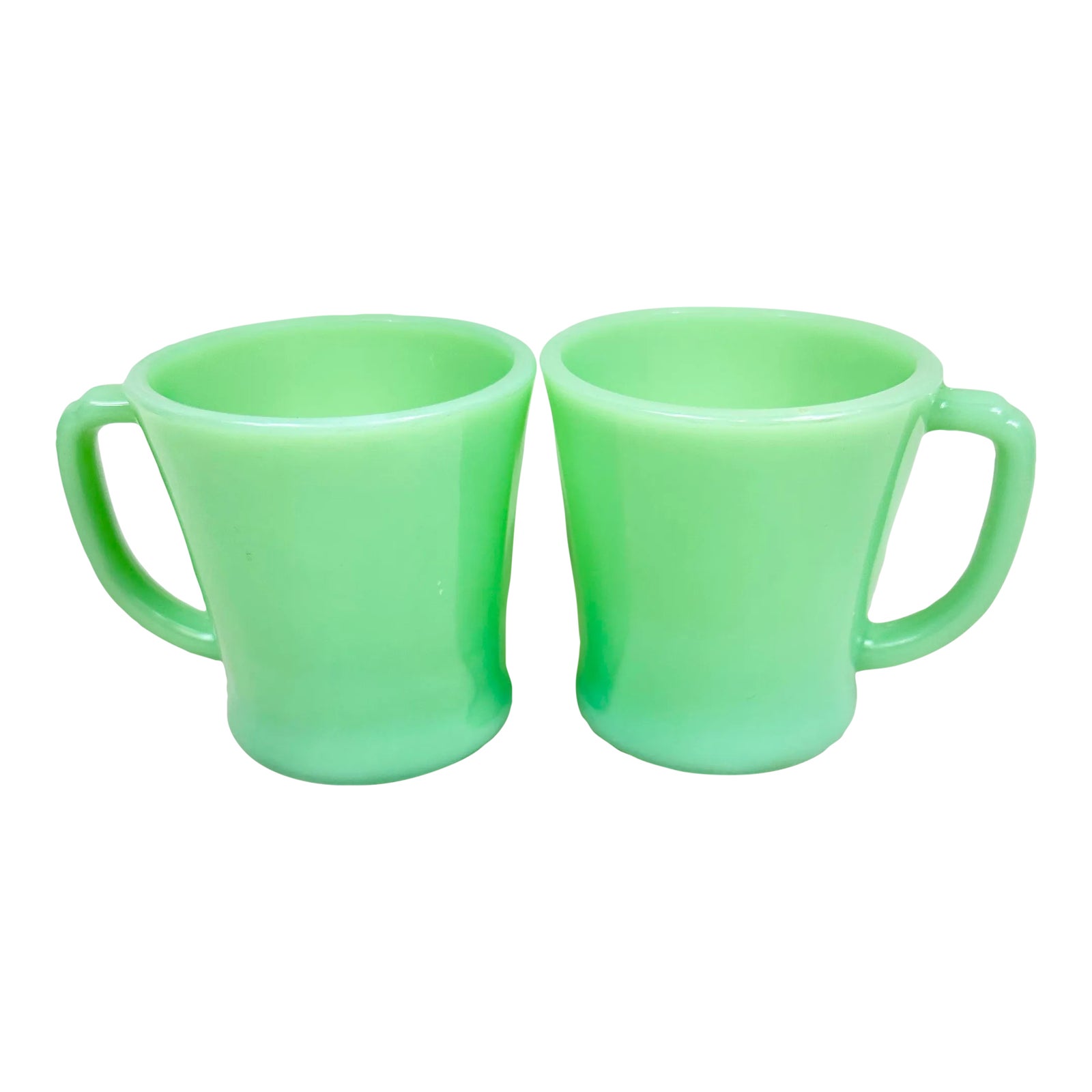 Vintage Jadeite Coffee Mugs-A Pair | Chairish