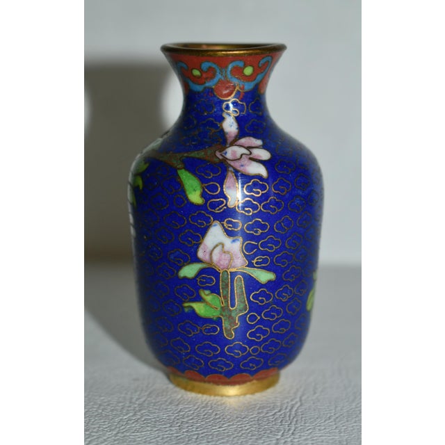 Vintage Mini Cloisonné Vase W/Floral Details | Chairish