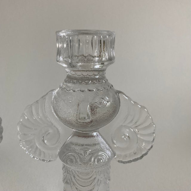 1980s Rosenthal Studio Line Folk Art Angel Glass Candlesticks ...