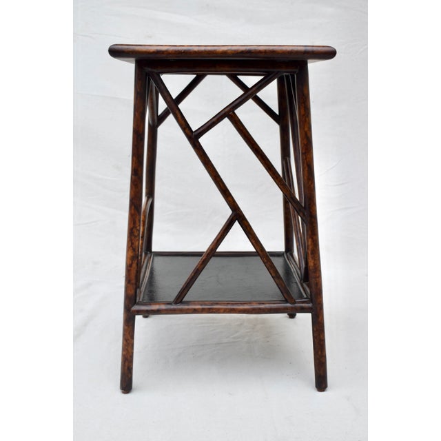 Vintage Edwardian Style Tortoise Bamboo Japanned Table | Chairish