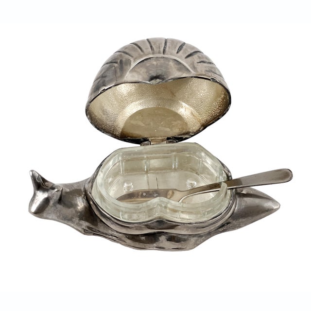 Vintage 1960s French Silver-Plated Snail Butter Dish With Glass Insert ...