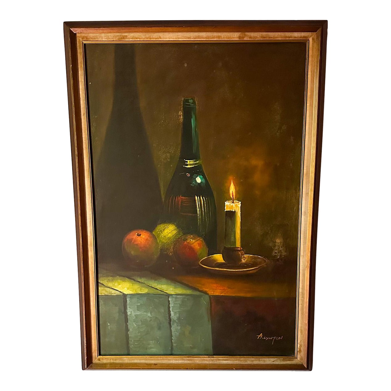 1970s Large Moody Still Life Painting, Framed | Chairish