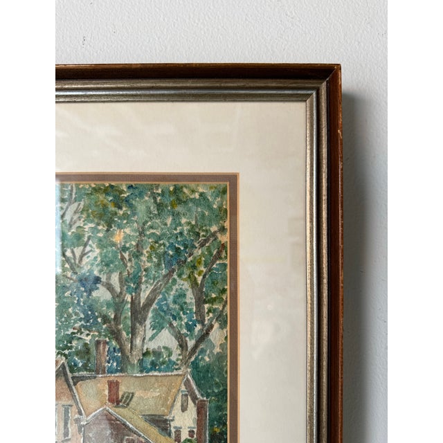 1920's Vintage Irwin Rosen Village Landscape Watercolor Painting ...