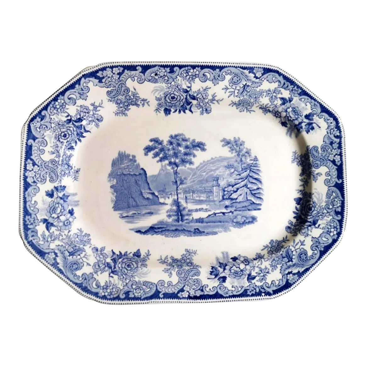 Early 20th Century Copeland-Spode English Platter With Blue ...