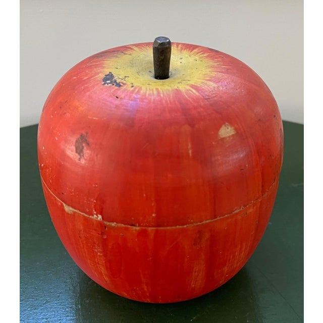 Antique Early 20th Century Paint Decorated Carved Wood Apple Box ...