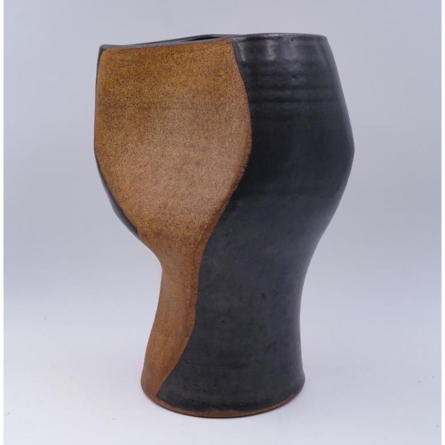 Mid 20th Century Joel Edwards Sculptural Pottery Vase | Chairish