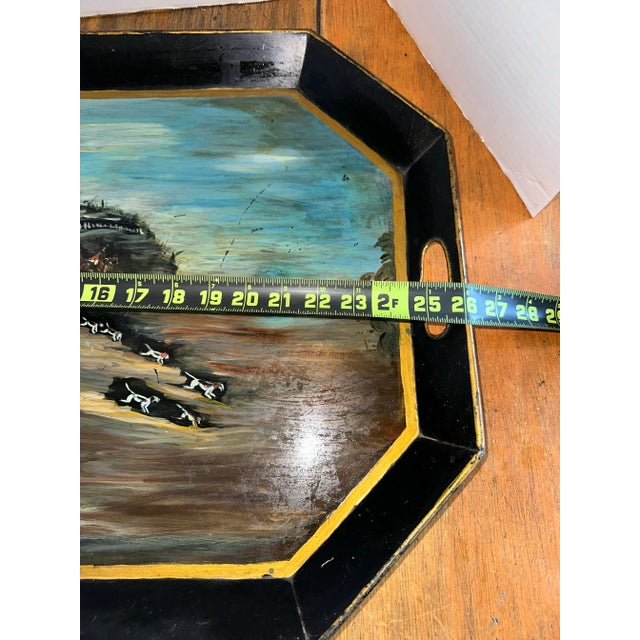 Vintage Nashco XL Hand Painted Fox Hunting Scene Decorative Tray, 1940s ...