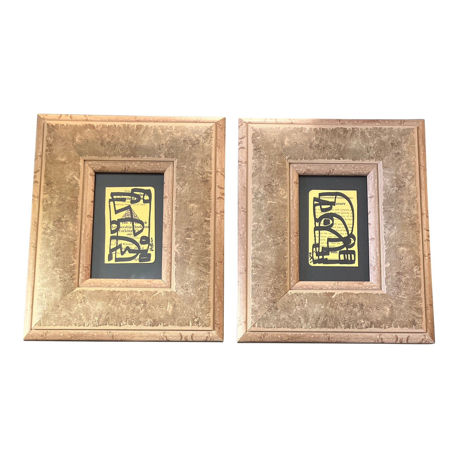 Contemporary 2 Original Wayne Cunningham Small Abstract Marker Drawings ...