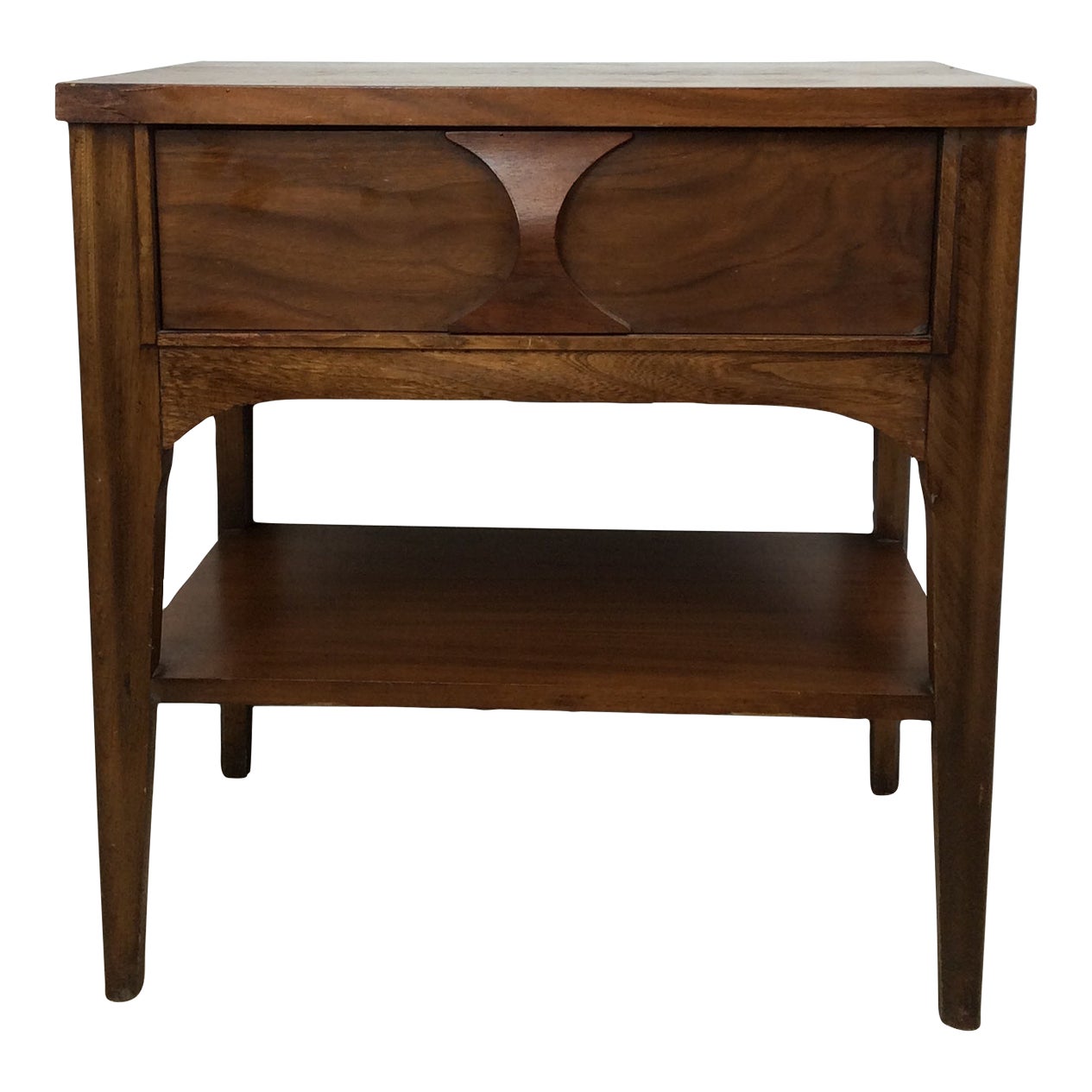 Mid Century Modern Kent Coffey Perspecta End Table With Single Drawer ...