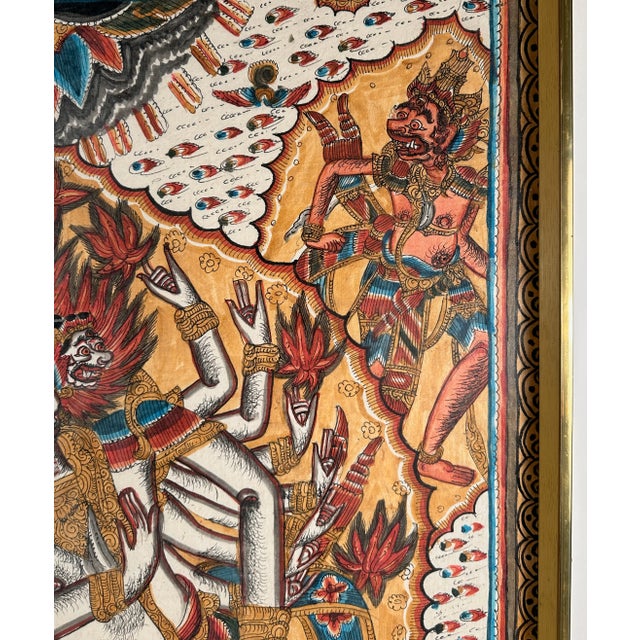 Balinese Kamasan Painting, "Burning of the God of Love, Samaradahan", C ...