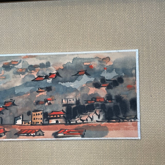 James Yeh-Jau Liu San Francisco Panoramic Watercolor Painting | Chairish