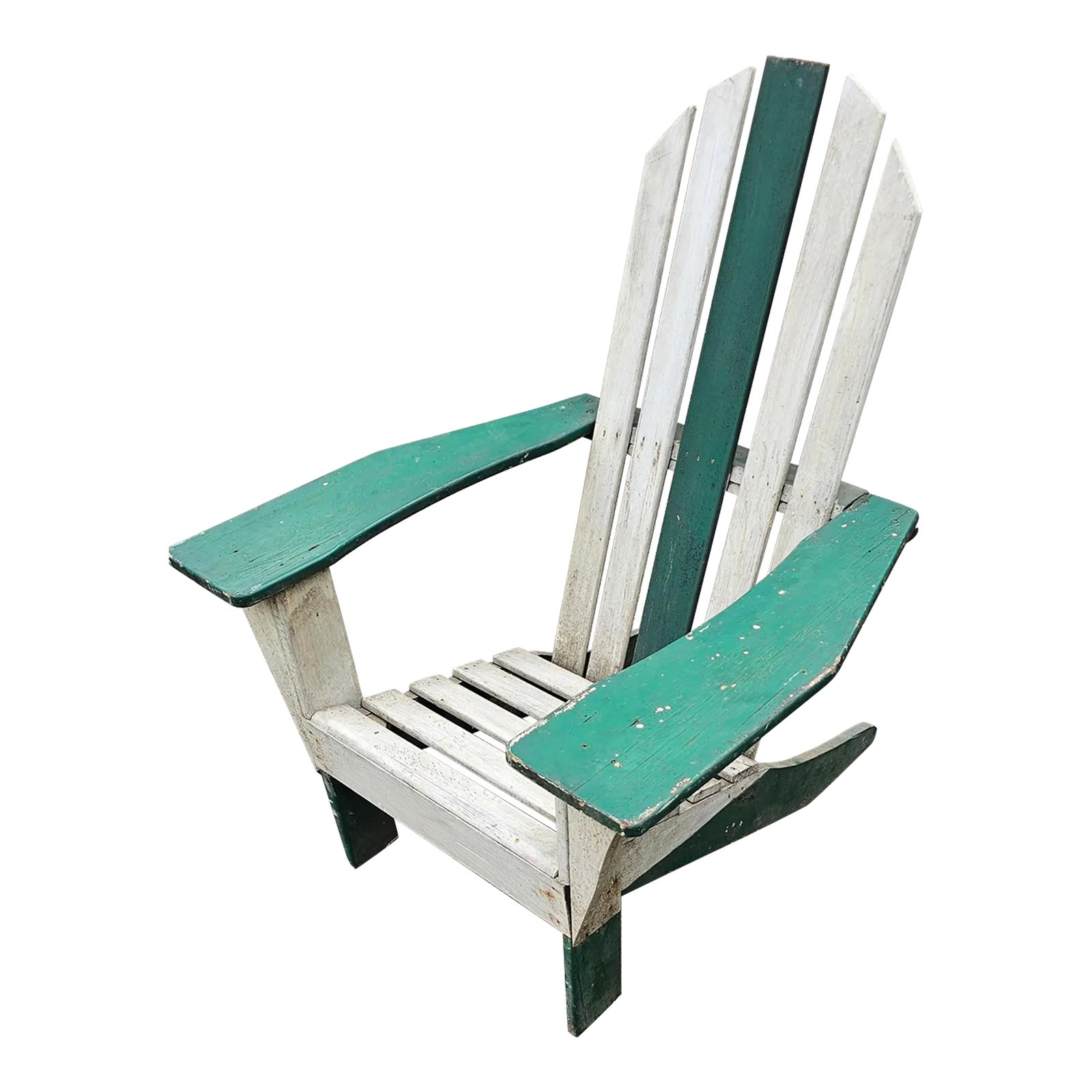 1930s Green & White Adirondack Chair | Chairish