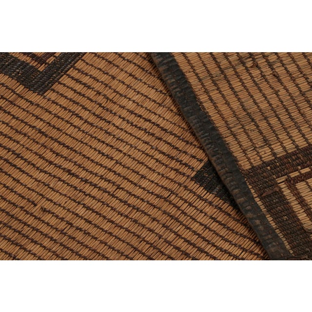 Vintage Tuareg Mat Moroccan Rug With Brown Geometric Pattern, From Rug ...