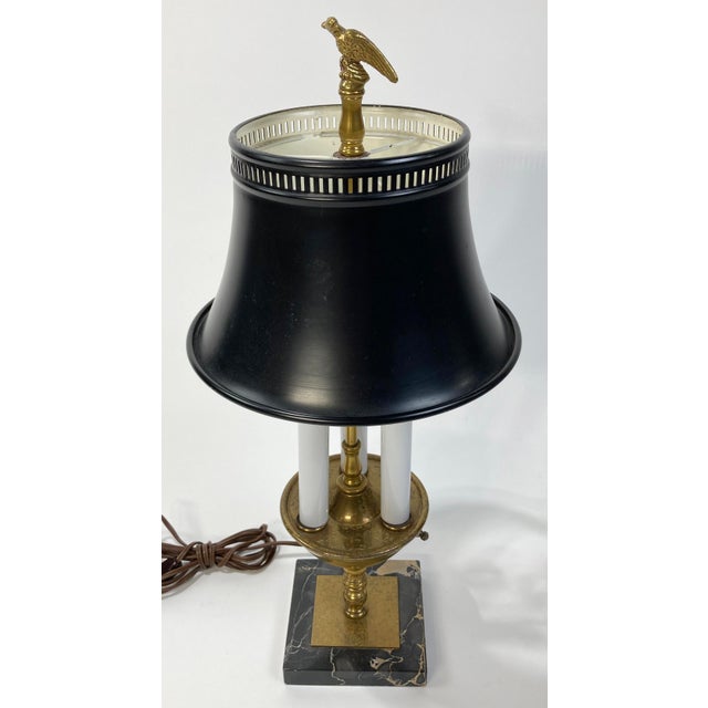 Vintage Marble Base Table Lamp With Eagle Finial | Chairish
