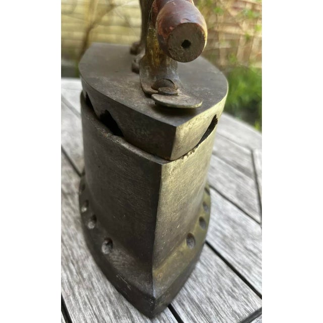 Antique Coal Iron With Wooden Handle | Chairish