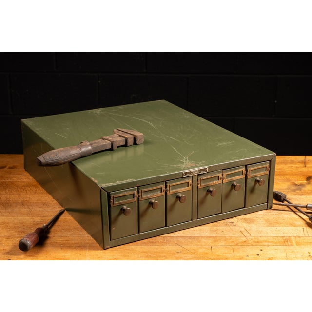 1940s Vintage Industrial Microscope Slide Cabinet | Chairish