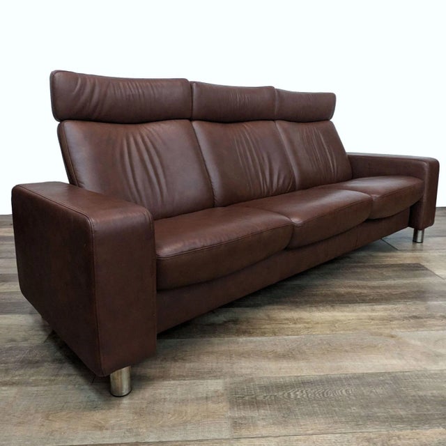 Stressless Ekornes Modern Sofa With Reclining Backs | Chairish