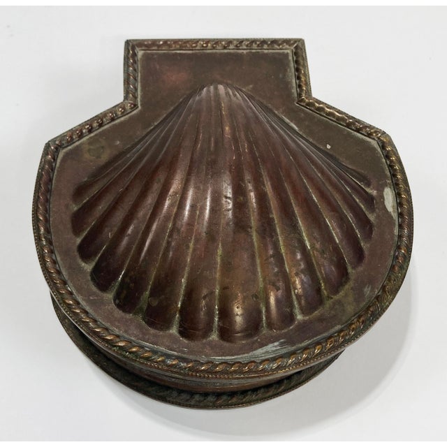 Vintage Brass Lidded Clam Shell Motif Box | Chairish