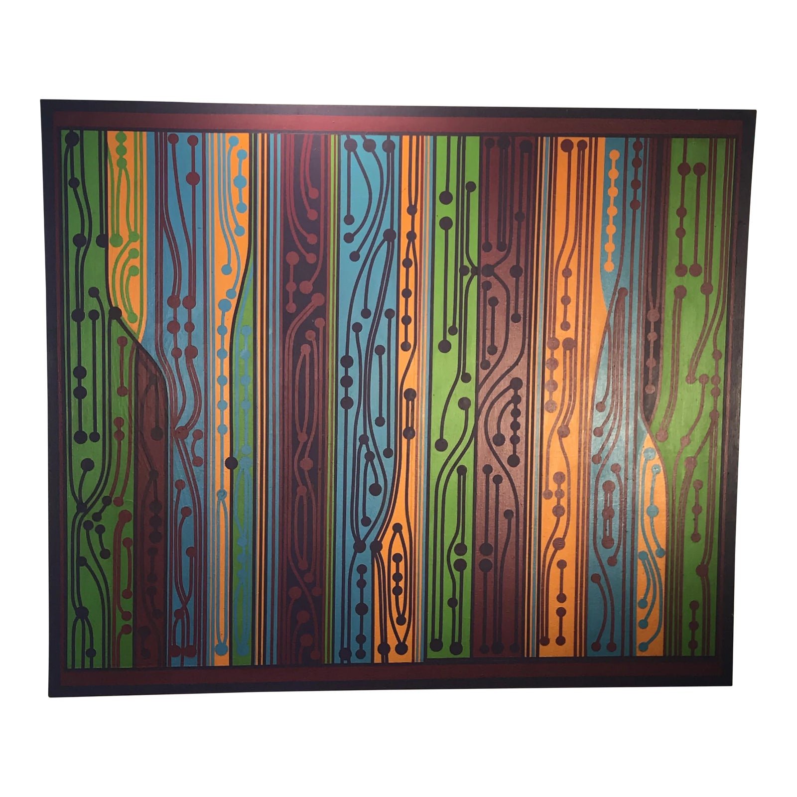 1960s Vintage Kenneth Pawula Acrylic Painting on Canvas | Chairish