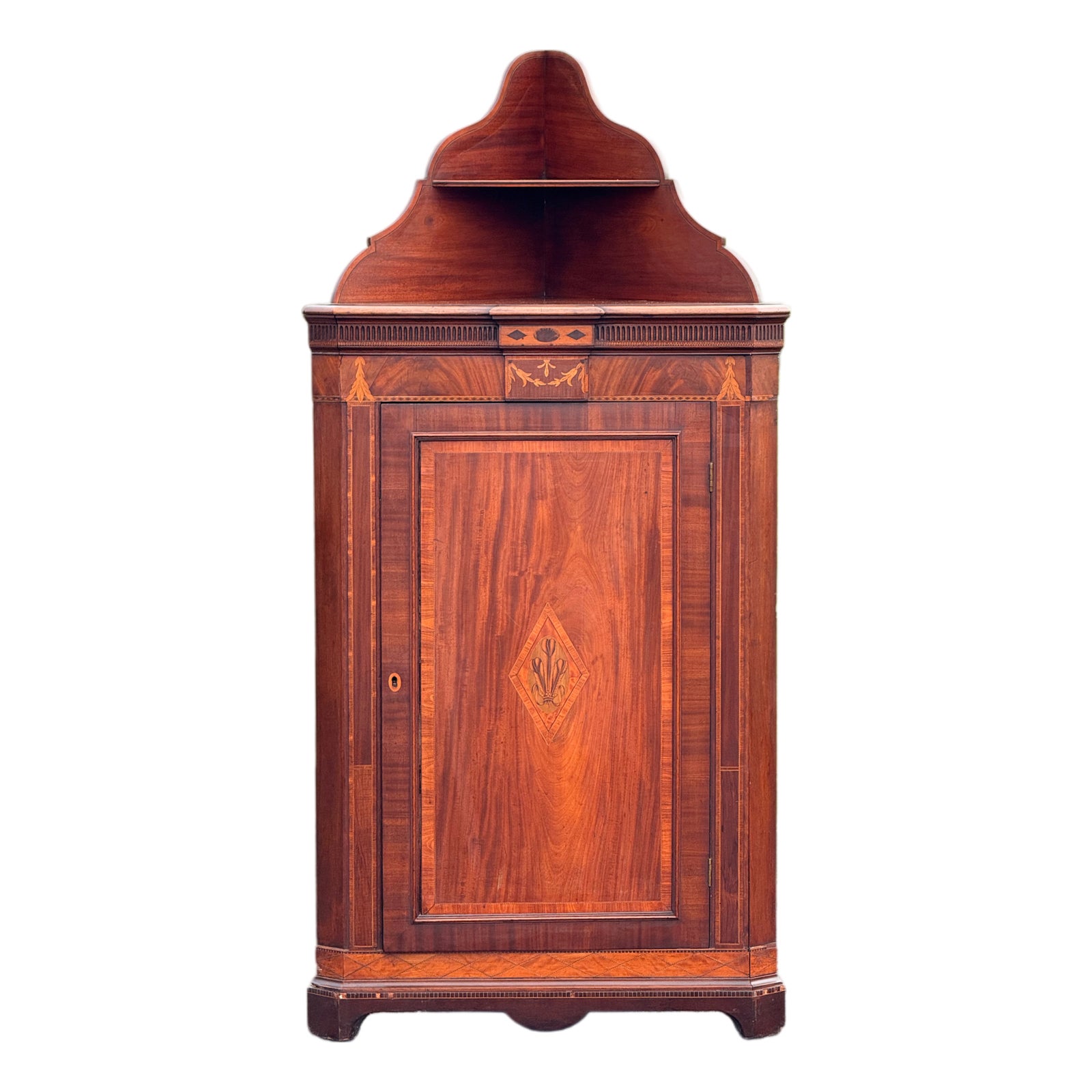 Mahogany Inlaid Corner Cabinet by Edwards & Roberts for Thomas Agnew ...