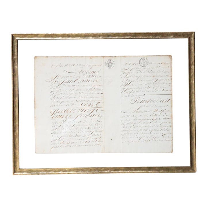19th Century French Stamped Contract (D) | Chairish