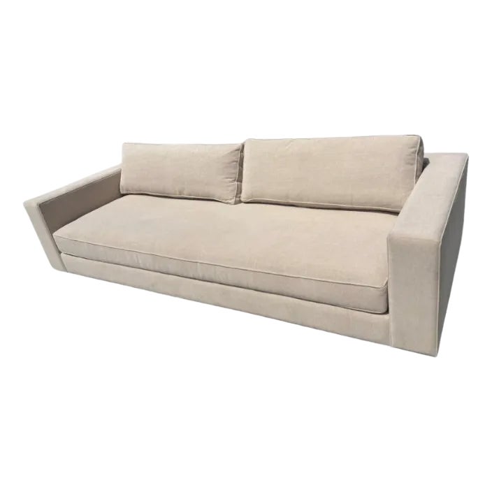 Rh Maddox Bench-Seat Sofa Down Feather Fill in Sand Performance Linen ...