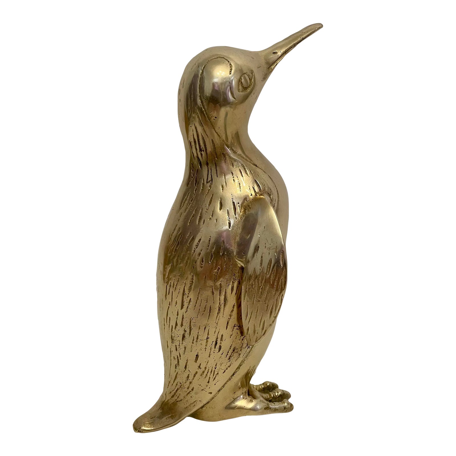 Large Vintage Hollywood Regency Brass Penguin Sculpture | Chairish