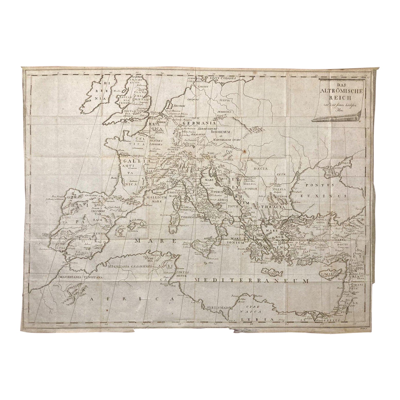 Antique Map Das Altromische Reich Roman Empire 1792 Timlich | Chairish