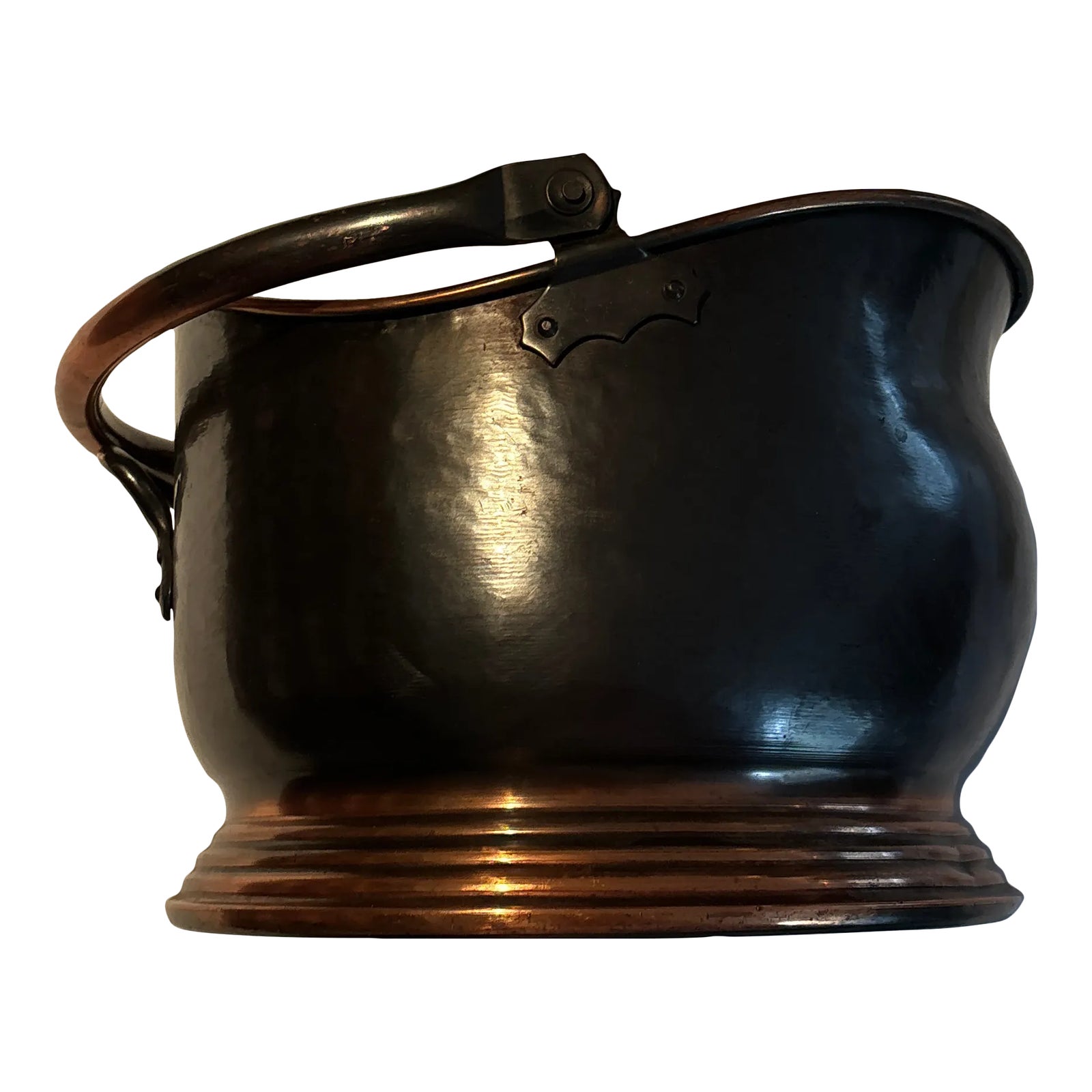 Vintage Copper Coal Bucket Fireside Bin | Chairish